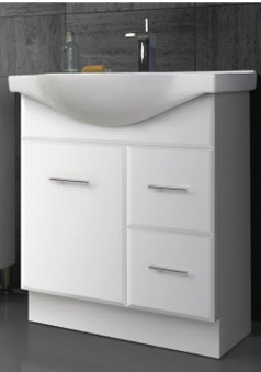750 Semi-Recessed Vanity, Moulded Ceramic top, Kickboard – Better Bathrooms